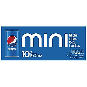Pepsi Cola Soda Pop, 7.5oz Mini Cans (10 Pack)