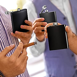 20 Pieces 6 oz Stainless Steel Flask with Funnel Hip Flask for Liquor Leak Proof Camping Drinking Pocket Flasks Black and Silver Flask Set for Men Groomsmen Bridal Women Wedding Party Supplies