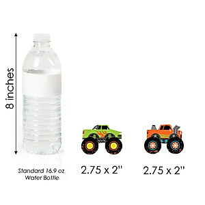 Big Dot of Happiness Smash and Crash - Monster Truck - DIY Shaped Boy Birthday Party Cut-Outs - 24 Count