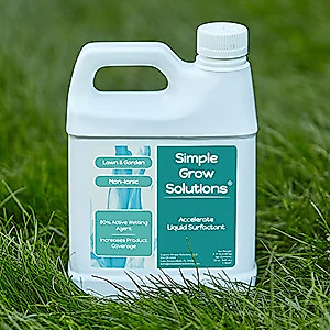 Liquid Surfactant, Non-Ionic - Accelerate Performance & Effectiveness of Foliar Fertilizer and Other Lawn & Garden Solutions - Better Wetting, Sticking & Absorption - 32 Ounce - Simple Grow Solutions
