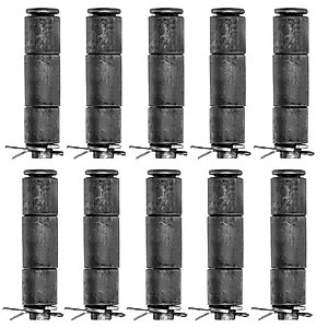 10 Pack Weldable Barrel Hinges, 3-1/4" Long-5/8 inch Diameter,Heavy Duty Weld-on 3 piece type Door hinges, Steel Detachable Bullet Hinges for Gate, Swing Door, Windows, Trailer Ramp Gate, 3/8" Dia Pin