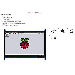 XYGStudy for Raspberry Pi Jetson Nano 7inch QLED Quantum Dot Display Capacitive Touch Screen 1024×600 LCD, G+G Toughened Glass Panel Supports Various Devices & Systems