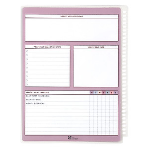 Snap-in Dashboard - Wellness. Track Food, Water, Activities and More. Wet-Erase and Double-Sided. 7" x 9" or Larger Notebook Snap-in Accessory by Erin Condren.