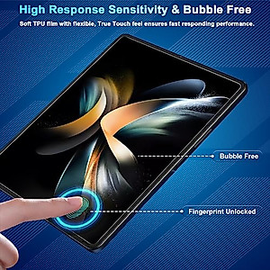 CWQZGUF [2Set 6PCS Galaxy Z Fold 4 5G Screen Protector, 2 Inner TPU Films + 2 Outer Tempered Glass + 2 Camera Lens Protecters, High Clarity, Anti-Shatter, for Samsung Galaxy Z Fold 4 5G