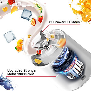 Portable Blender, Personal Size Blender for Smoothies and Shakes,USB Rechargeable Mini Blender Fresh Juicer Cup with Stronger Motor Household Fruit Mixer for Kitchen,Home,Travel