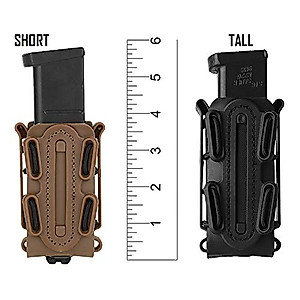 KRYDEX 9mm Mag Pouch Softshell Pistol Pouch Tactical Magazine Carrier Short (Black)