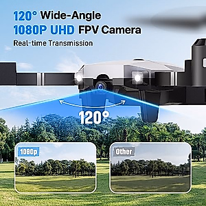 Drones with Camera for Adults - 1080P FPV Drone with Carrying Case, Foldable RC Drone W/2 Batteries, Altitude Hold, Headless Mode, ATTOP Camera Drones for Adults/Beginners, Girls/Boys Gifts