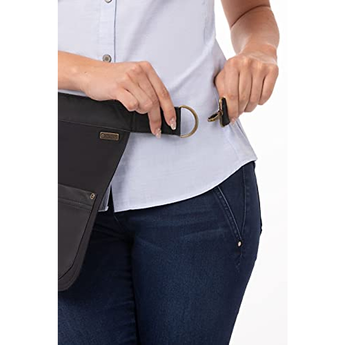 Chef Works Unisex Indy Hipster Apron, Steel Grey, One Size