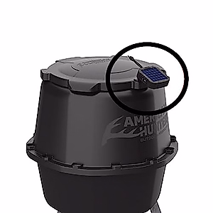 AMERICAN HUNTER 6V Power Universal Versatile Durable Solar Panel with Battery and Mounting Brackets Included for Game Feeders,Black