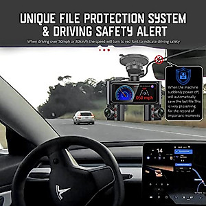 HUPEJOS V7PRO 3 Channel Dash Cam with 5GHz WiFi GPS, 4K Car Camera，128GB Card,4K Front+1080P Left or Right, 1440P+1080P+1080P Dash Camera for Cars, IR Night Vision,24 Hours Radar Detection