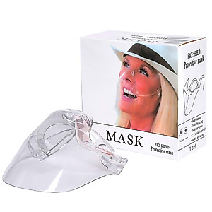 MAXRIENY Clear Face Shield, Face Shield Reusable Plastic Face Shield and Breathable Transparent Face Shield for Women 5.4x5.7in
