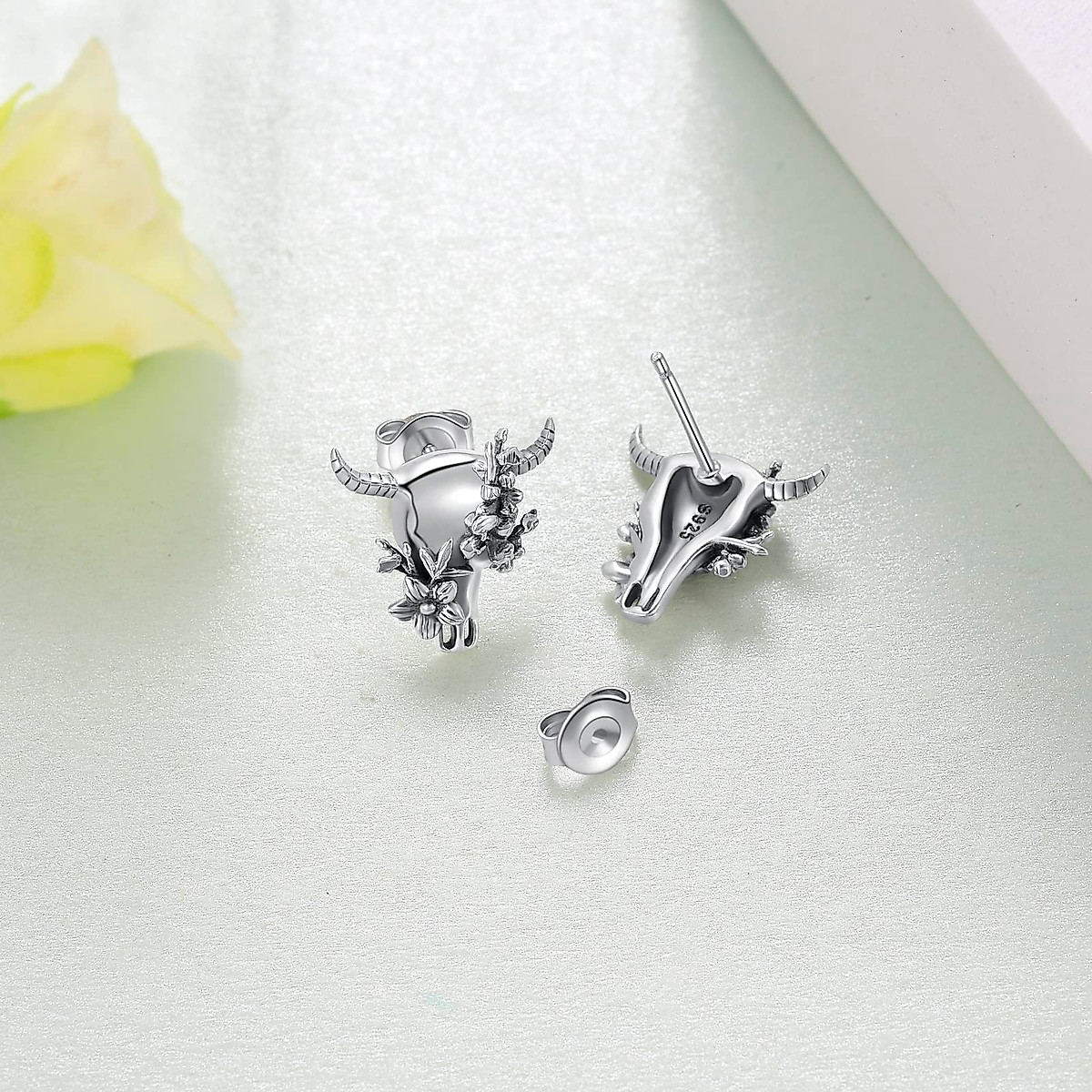 Western Earrings for Women 925 Sterling Silver Cow Earrings Vintage Western Jewelry for Women Cow Gifts