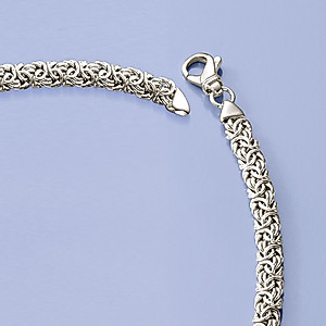 Ross-Simons Sterling Silver Graduated Byzantine Necklace. 16 inches