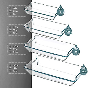 4-Piece Rectangular Glass Casserole Dish Set - Modern Design, Grip Handles, Nesting Storage