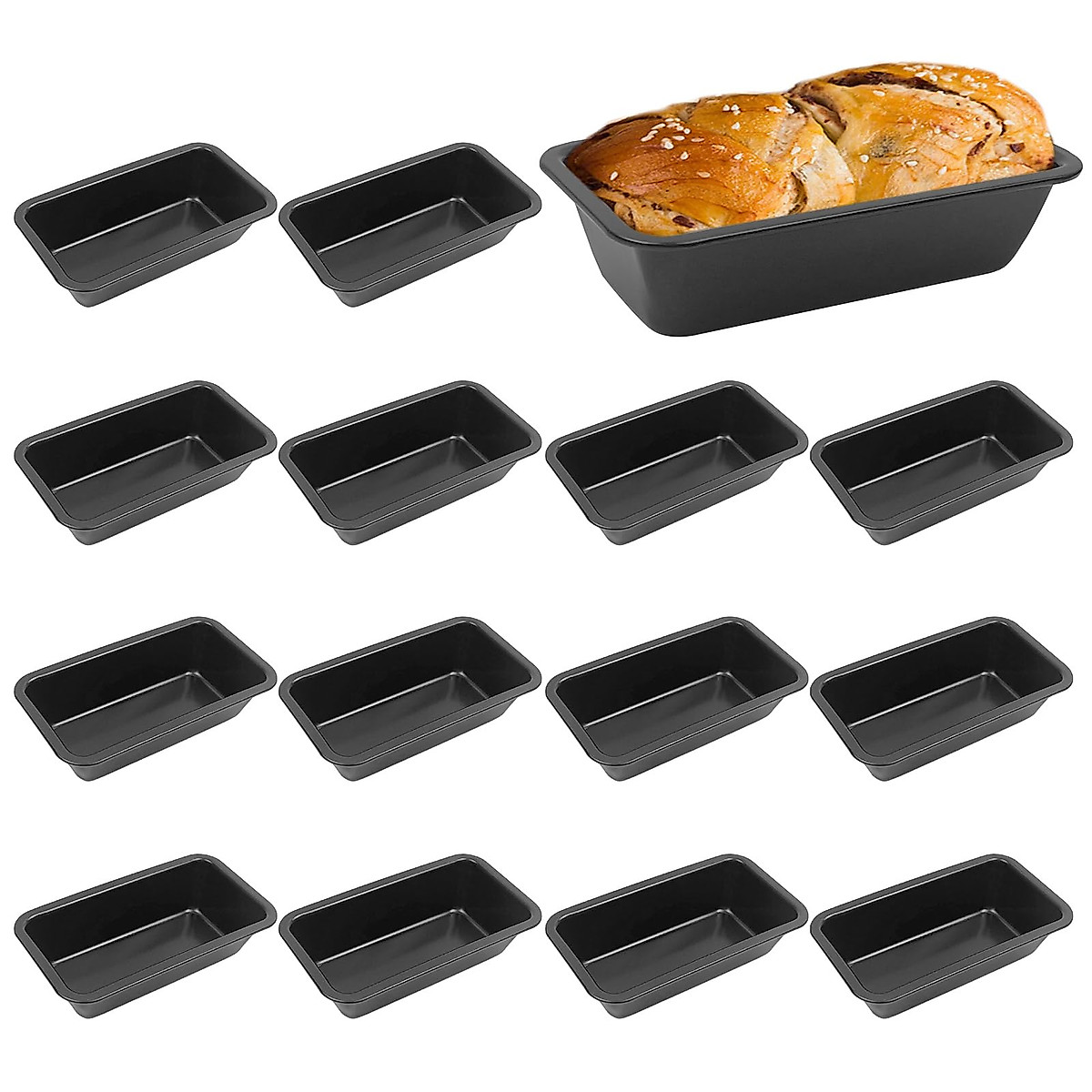 Foxtell 15 Pcs Nonstick Carbon Steel Baking Bread Pan Mini Loaf Pan for Baking Bread Small Banana Bread Tins Non Stick Tiny Meatloaf Pan for Homemade Bread Kitchen Baking Pan Tin, 6.1 x 3.3 x 2.1