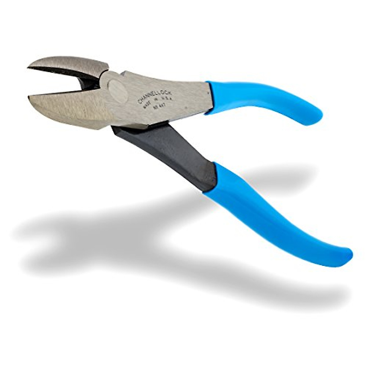 Channellock 447 GIDDS2-821226 Curved Jaw Diagonal Cutting Plier Grey/Blue, 7.5-Inch Curved Diagonal
