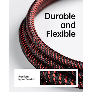 UYOUNG iPhone Charger Cable 3Pack 6FT Lightning Cable USB Long Heavy Duty Nylon Fast iPhone Charging Cord Compatible with iPhone 14/13/12/11/Pro/X/Xs Max/XR /8/7/6/6S/plus/iPad Mini-Red