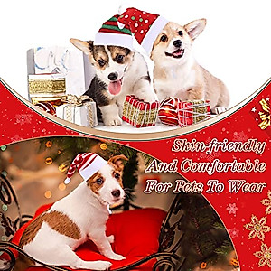 24 Pieces Dog Santa Hat Cute PET Santa Hat Costume Santa Hat for Cat Christmas Hat for Cat Holiday Party Costumes for Cats Dogs Pets Puppies Christmas Party Outfit Supplies (Mixed Pattern)
