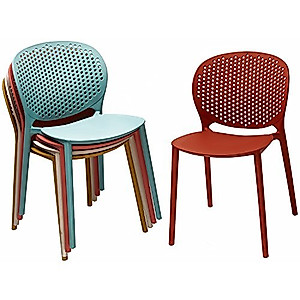 2xhome Set of 4 Modern Pool Patio Chairs, Stackable Dining Side Chairs for Indoor Outdoor Kitchen Living Room Restaurant, Black