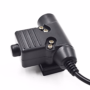 Tactical U94 PTT Cable Plug Headset Adapter Compatible with Baofeng Radios BF-F8HP BF-F9 UV-82 UV-82HP UV-82C UV-5R UV-5R5 UV-5RA UV-5RE UV-6R BF 888S Kenwood Two Way Radio