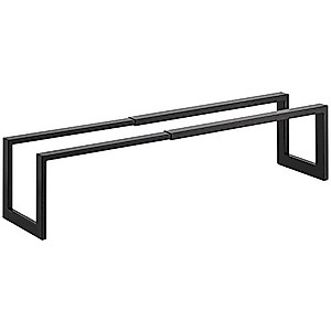 Red Co. Minimalistic Modern Expandable Shoe Rack, Slim Line Adjustable Footwear Storage and Organization, Black