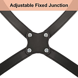 Dual Shoulder Holster, PU Leather Gun Holster Adjustable Concealment Holster for Men Women(Include Spare Screws) Black