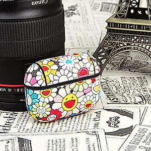 BANAUS Cute Airpods Pro Case,Leather Shockpro of AirPods Pro Cover Carabiner,Wireless Headphone Designer Fashion Skin Protective Stylish Cases Ring for Girls Boys Men Women(Smiley Face)