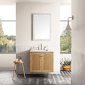 James Martin Vanities 545-V30 Laurent 30" Free Standing or Wall Mounted Single Basin Ash Wood Vanity Cabinet Only with USB Port and Electrical Outlet - Light Oak