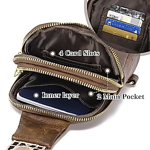 INICAT Travel Small Sling Bag Crossbody Bags Gifts for Women(Brown J)