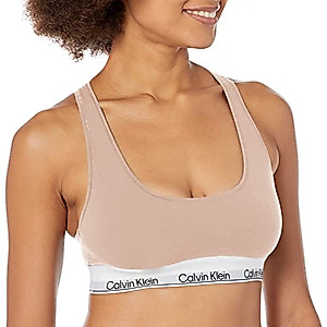 Calvin Klein Women's Modern Cotton Naturals Unlined Wireless Bralette, Cedar, Medium