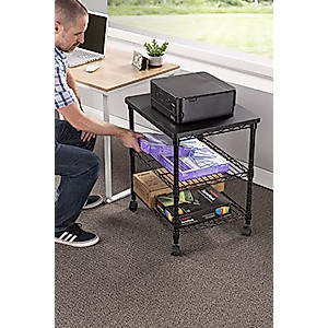 Safco Products Deskside Wire Machine Stand 5207BL, Holds up to 200 lbs.,Black