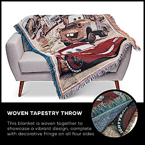 Disney-Pixar's Cars, "Greetings from Radiator Springs" Woven Tapestry Throw Blanket, 48" x 60", Multi Color