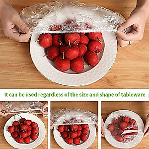 100pcs Plastic Wrap for Food, Elastic Stretch Adjustable Bowl Lids Bags, Plastic Sealing Bags Food Cover, Universal Kitchen Wrap Seal Fresh Keeping Caps