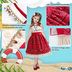 OFIHIDO Princess Costume for Girls,Princess Dress for Kids with Accessories,Halloween Costume for Girls Kids Dress Up (4-5 Years)