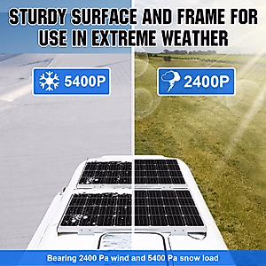 ECO-WORTHY 160Watt to 280Watt Expandable 12 Volt RV Solar Panel Extend and Retract Solar Array,with Solar Panel mounting Brackets for Battery Charging on Van, Motorhome and Trailer