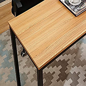 Need Small Computer Desk for Home&Office- 31.5'' Length Small Writing Desk Gaming Desk Students Laptop Use, Teak Color Desktop & Black Frame AC3BB(8060)