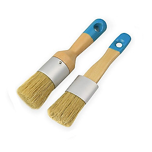 Chalk & Wax Paint Brush Set for Furniture,DIY Painting and Waxing Tool,Milk Paint,Stencils,Natural Bristles,by MAXMAN,Small Size