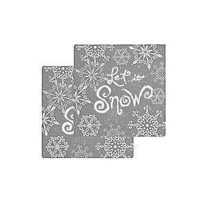 Hokiten Grey Christmas Snowflake Waffle Kitchen Towels Dishcloths, Xmas Winter Snowflake Let Snow Absorbent Dish Towels | Hand Towels for Bathroom/Bar, 12 x 12 Inch, 2 Pcs