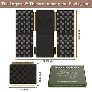 BoxLegend Shirt Folder V7 Metal for Wear Resistance Clothes Folding Board Storage Tshirt Folder Board Metal Edging and Joints Laundry Folding Board Black
