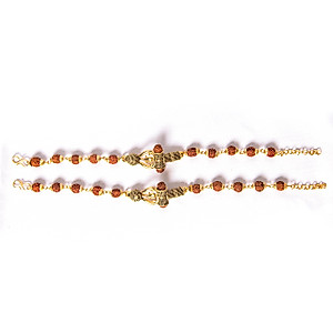Wonder Care Rudraksha Beads Rakhi Bracelet Rakhi | Rakhi Gift Set | Rakhi Bracelet for Brother Rudraksh Bead Bracelet