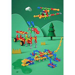 Stem Kids Building Toys for Ages 6-8 Boys Girls, 125 PCS Building Blocks Games for Boys 3-5, Educational Learning Toys for 3 4 5 6 7 8 Year Old, with Large Storage Box, Ideal Christmas Birthday Gifts