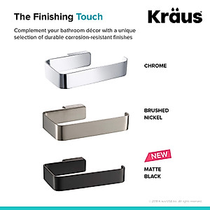 KRAUS Stelios Bathroom Toilet Paper Holder, Matte Black Finish, KEA-19929MB