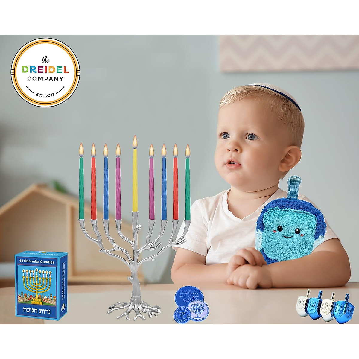 The Dreidel Company Jerusalem Hanukkah Candles Menorah Candles Chanukah Candles 44 for All 8 Nights of Chanukah (Single)