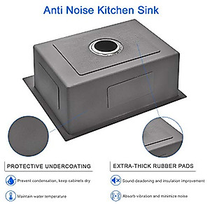 MENATT 20-inch Drop in Kitchen Sink, SUS304 Stainless Steel Top-Mount Handmade Kitchen rv Sink, Single Bowl Sink with Basket Strainer, 20"*16"*9" (Brushed)