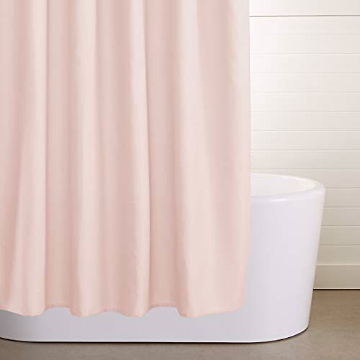 Amazon Basics Linen Style Bathroom Shower Curtain, Carnation Blush, 72" x 72", 11.42" L x 9.45" W