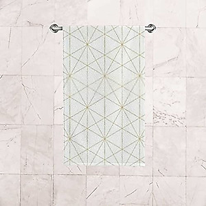 2 Piece Hands Towels for Bathroom and Hotel with Golden Lines Pattern,Single-Sided Pattern Soft Towel Set Highly Absorbent Fingertip Towels