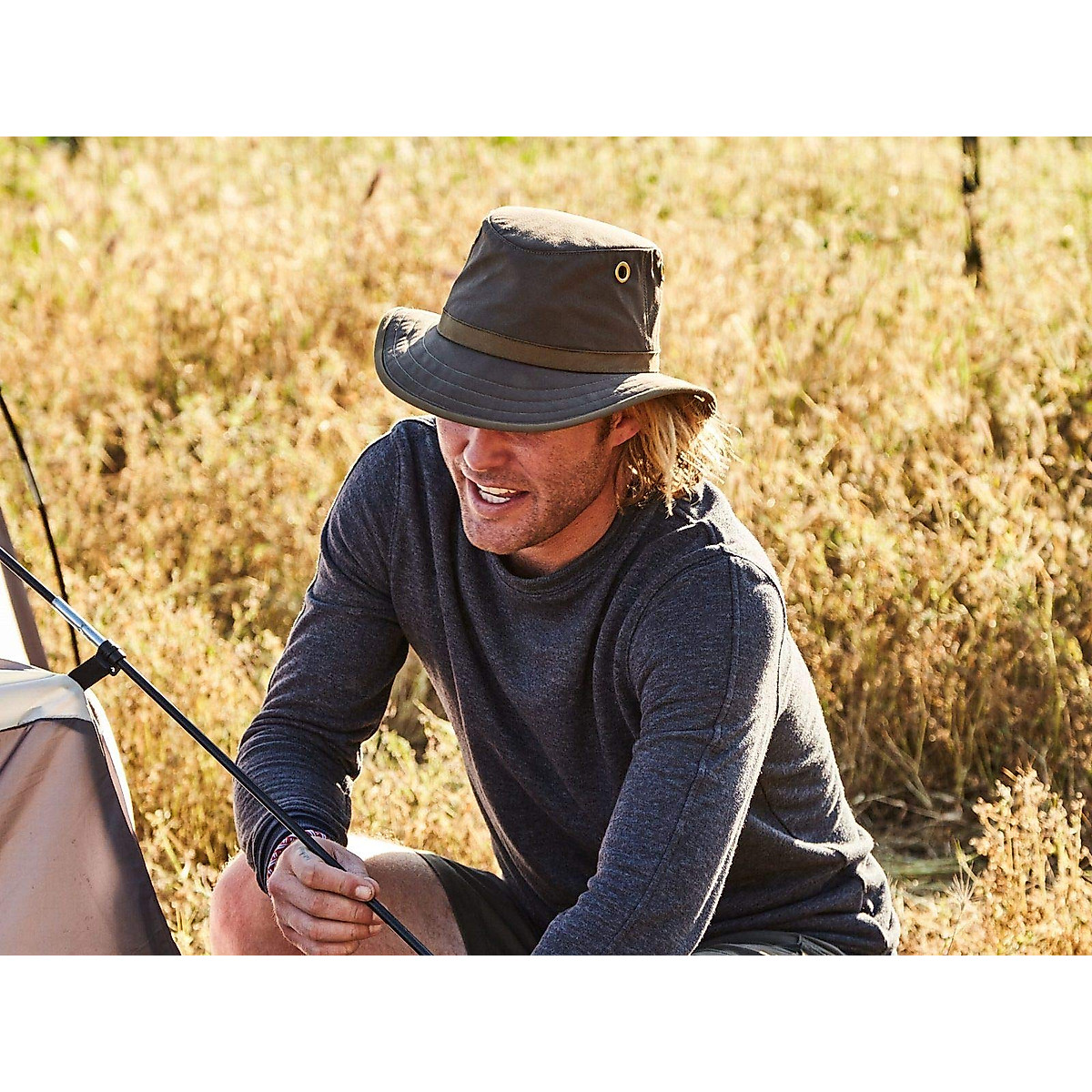 Tilley TWC7 Washable Outback Waxed Cotton Sun Protection Guaranteed for Life Hat (Green, 7 3/8)