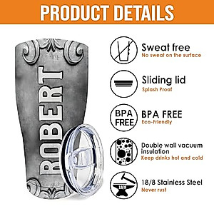 Foxcorner Personalized Dragon 2D Printed 30 oz Tumbler Gifts For Dragon Lovers, Father's Day Viking Gifts for Men, Dad, Boys, Birthday Dragons Gift, Custom Name Insulated Stainless Steel Travel Cup