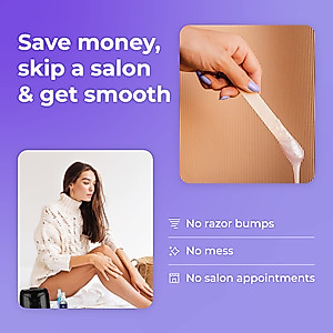 Bella Verde Wax Warmer Home Waxing Kit - Wax Kit for Hair Removal Wax Pot Professional with LED Display and 6 Bags Painless Hard Wax Beans, 20 Wax Sticks for Face, Legs, Arms, Bikini