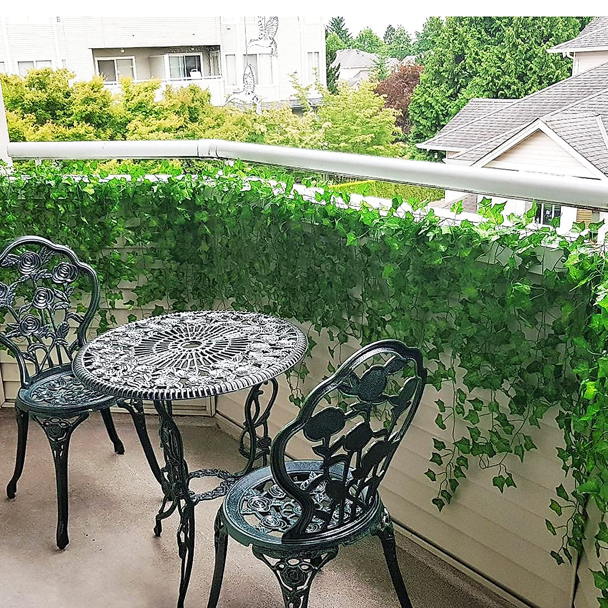 Qlarnaweer Artificial Fake Vines, 84Ft 12 Strands Artificial Ivy Leaf Greenery Garland Wall Decor Hanging Plants Foliage for Home Kitchen Garden Office Wedding Party